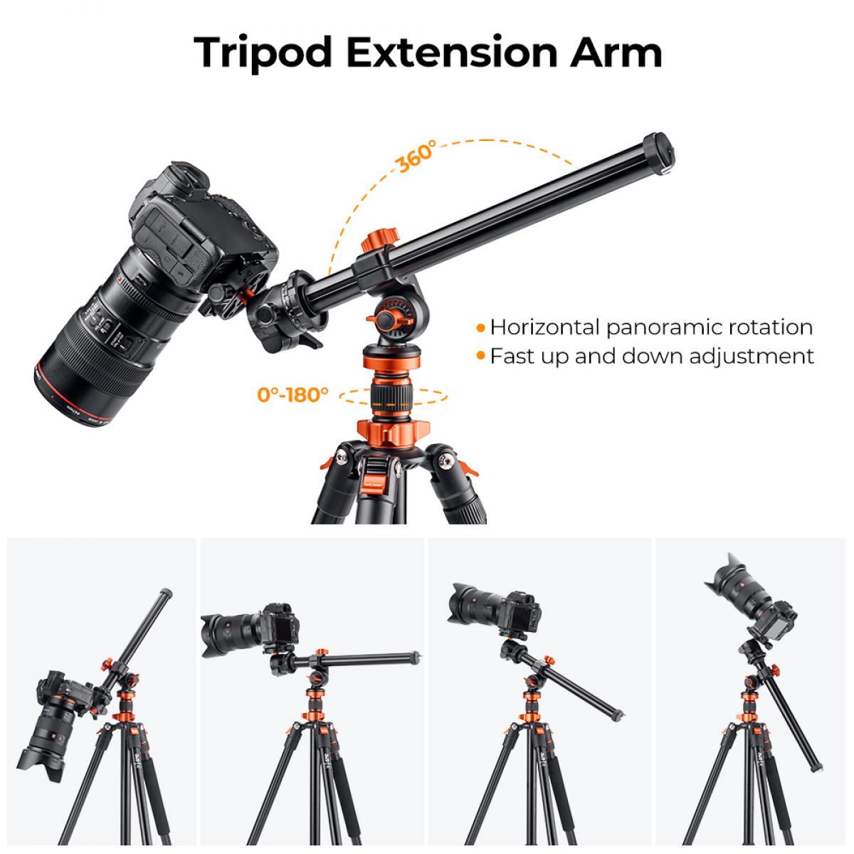Upgrade Rotatable Multi-Angle Center Column for Camera Tripod Magnesium ...