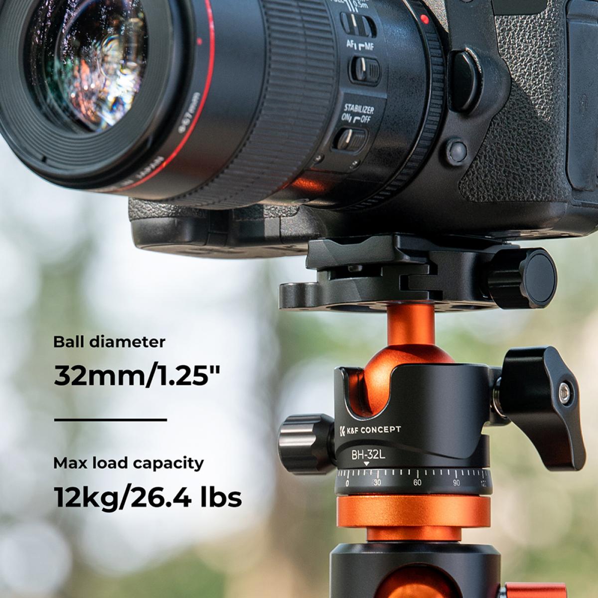 360 Rotating Tripod 32Mm 1/4 26.4 Lbs/12Kg | Kentfaith - K&F Concept