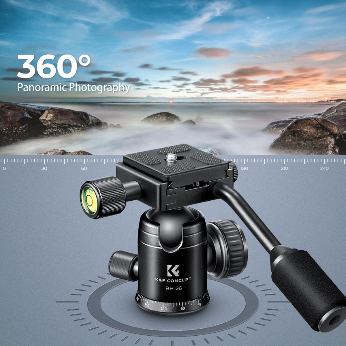 360 Degree Rotating Tripod 26Mm 1/4 17.6 Lbs/8Kg - K&F Concept