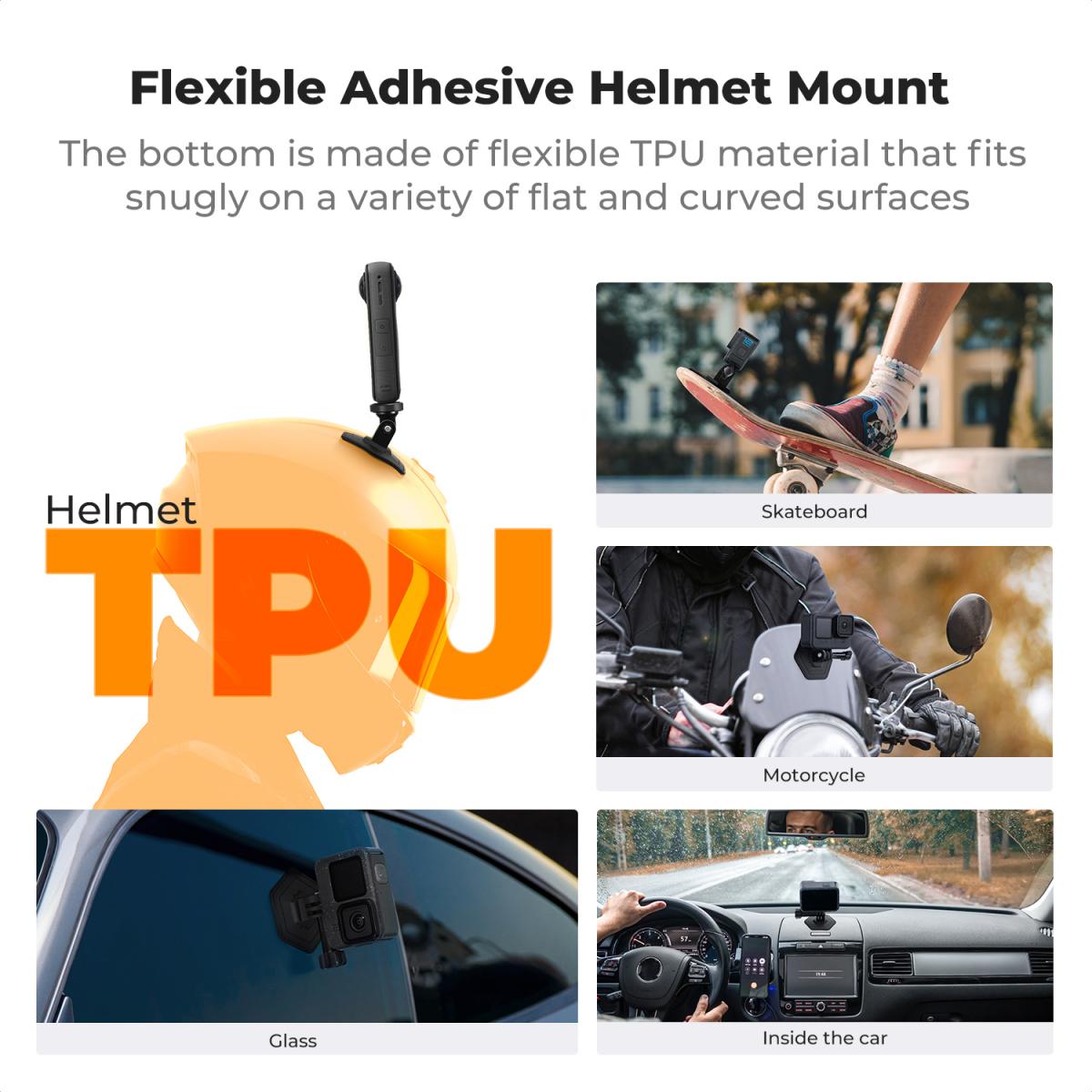 K&F Concept 2-pack Flexible Adhesive Helmet Mount use Genuine 3M for ...