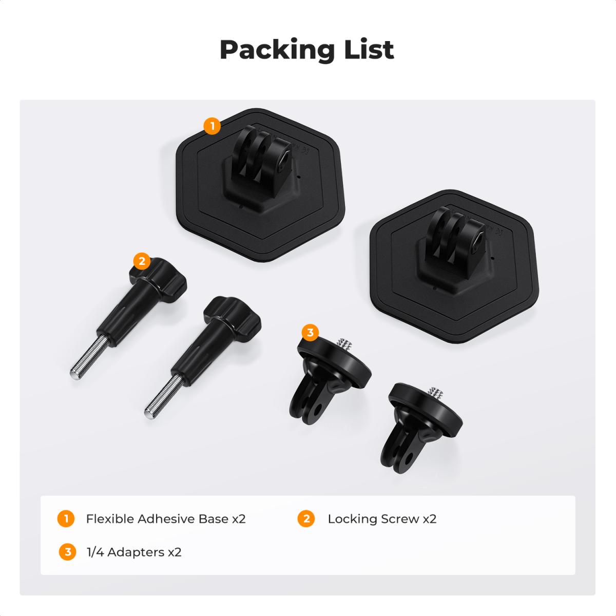 K&F Concept 2-pack Flexible Adhesive Helmet Mount use Genuine 3M for ...