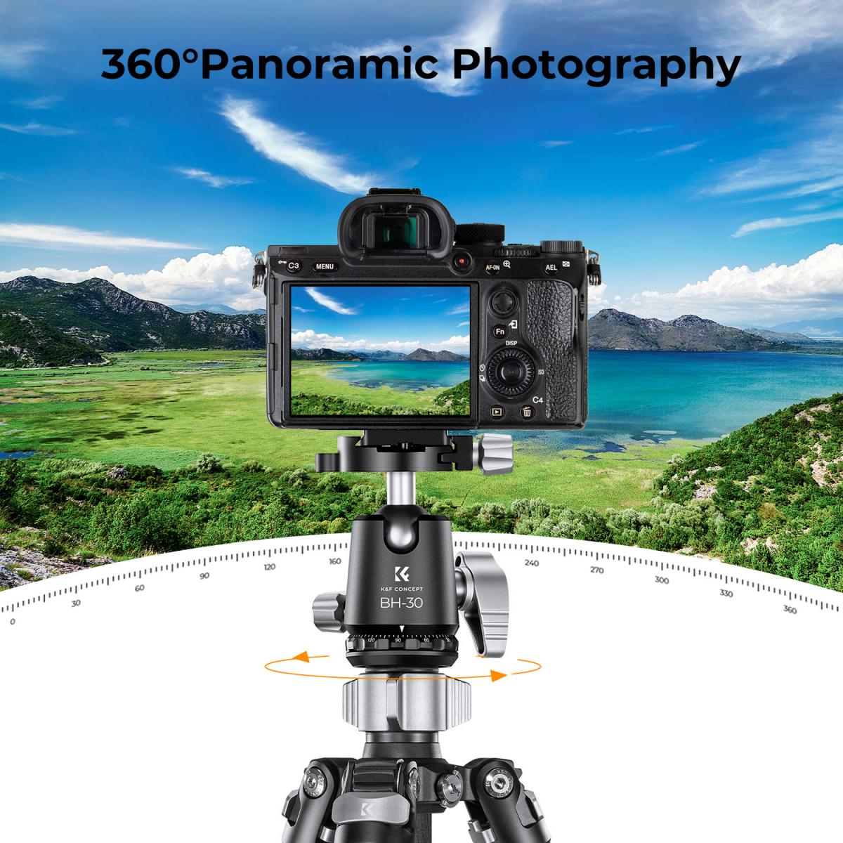 Shooting Tripod With Clamp, 26.5Lbs/12Kg 30Mm | K&F Concept - KENTFAITH
