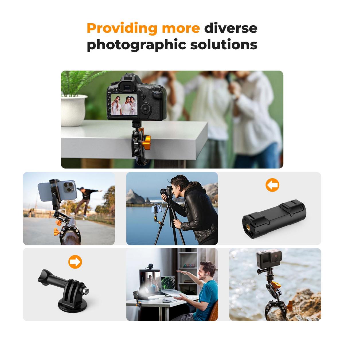 K&F Concept Ms15 Super Clamp with 60mm Opening Design - KENTFAITH