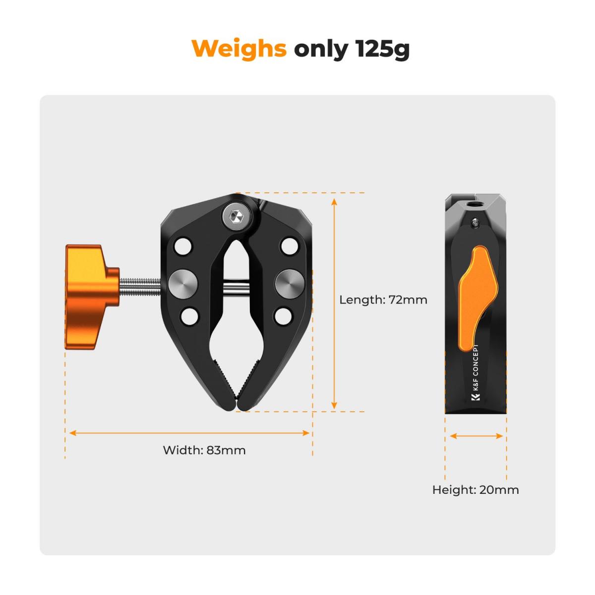 K&F Concept Ms15 Super Clamp with 60mm Opening Design - KENTFAITH