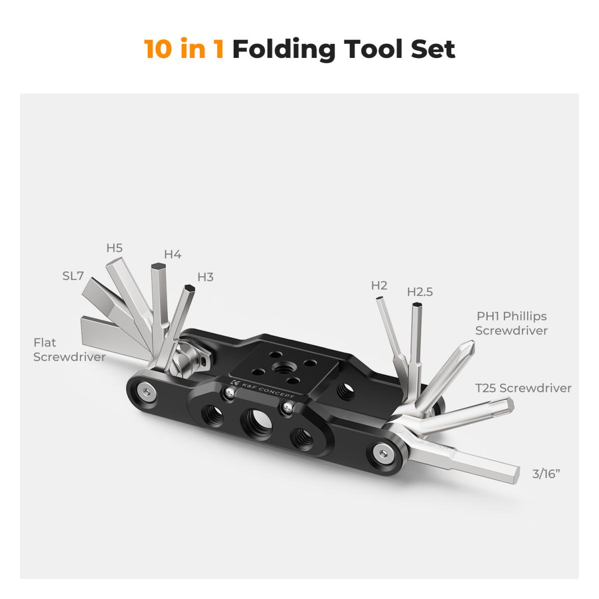 K&F Concept Folding Hex Key Set with Screwdrivers - KENTFAITH