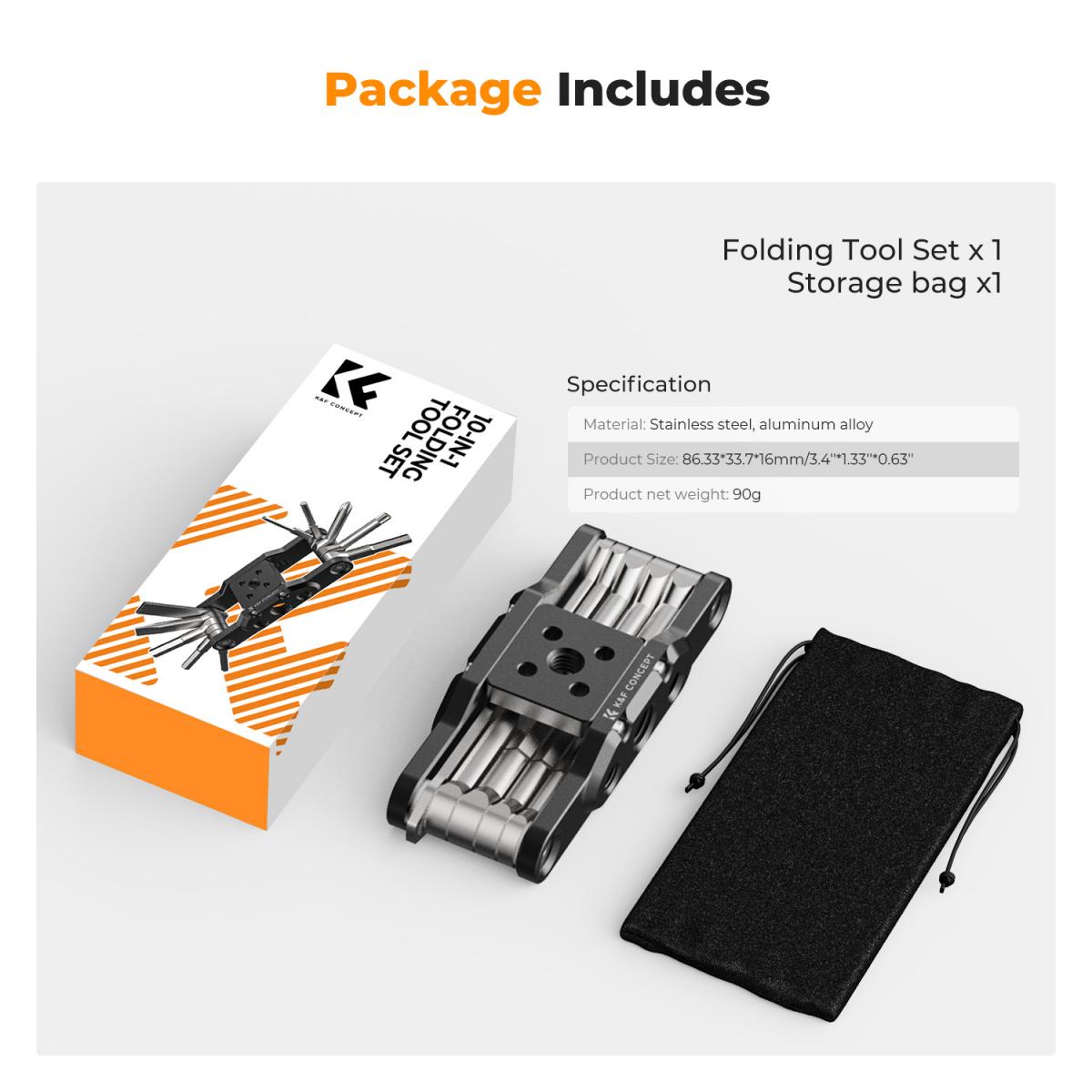 K&F Concept Folding Hex Key Set with Screwdrivers - KENTFAITH