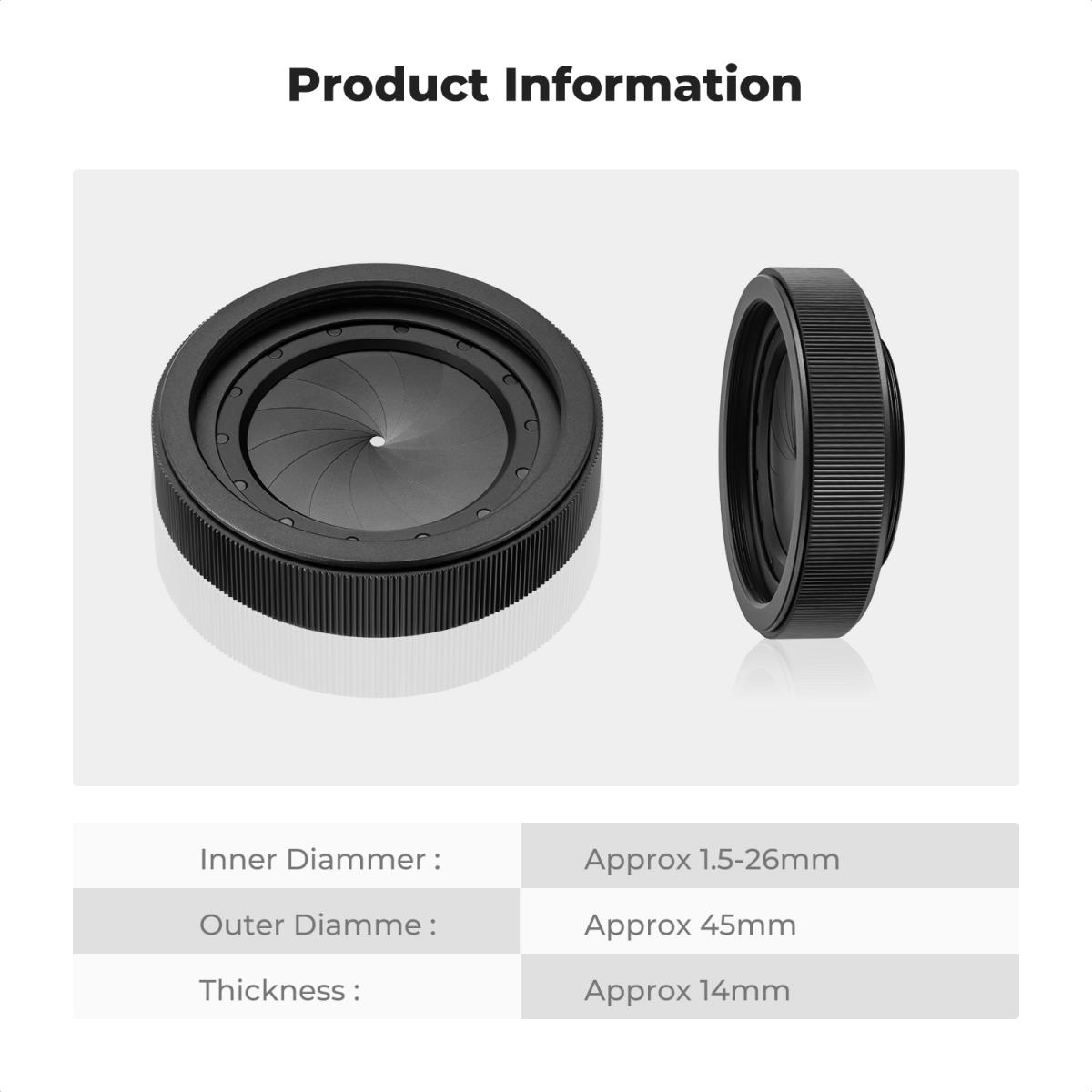 Adjustable Iris Aperture Diaphragm M30 to M37 - KENTFAITH