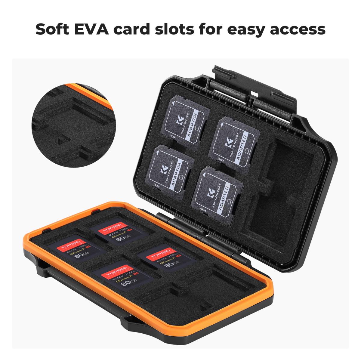 K&F Concept 24 Slots SD Card Holder Memory Card Case, Water-Resistant ...