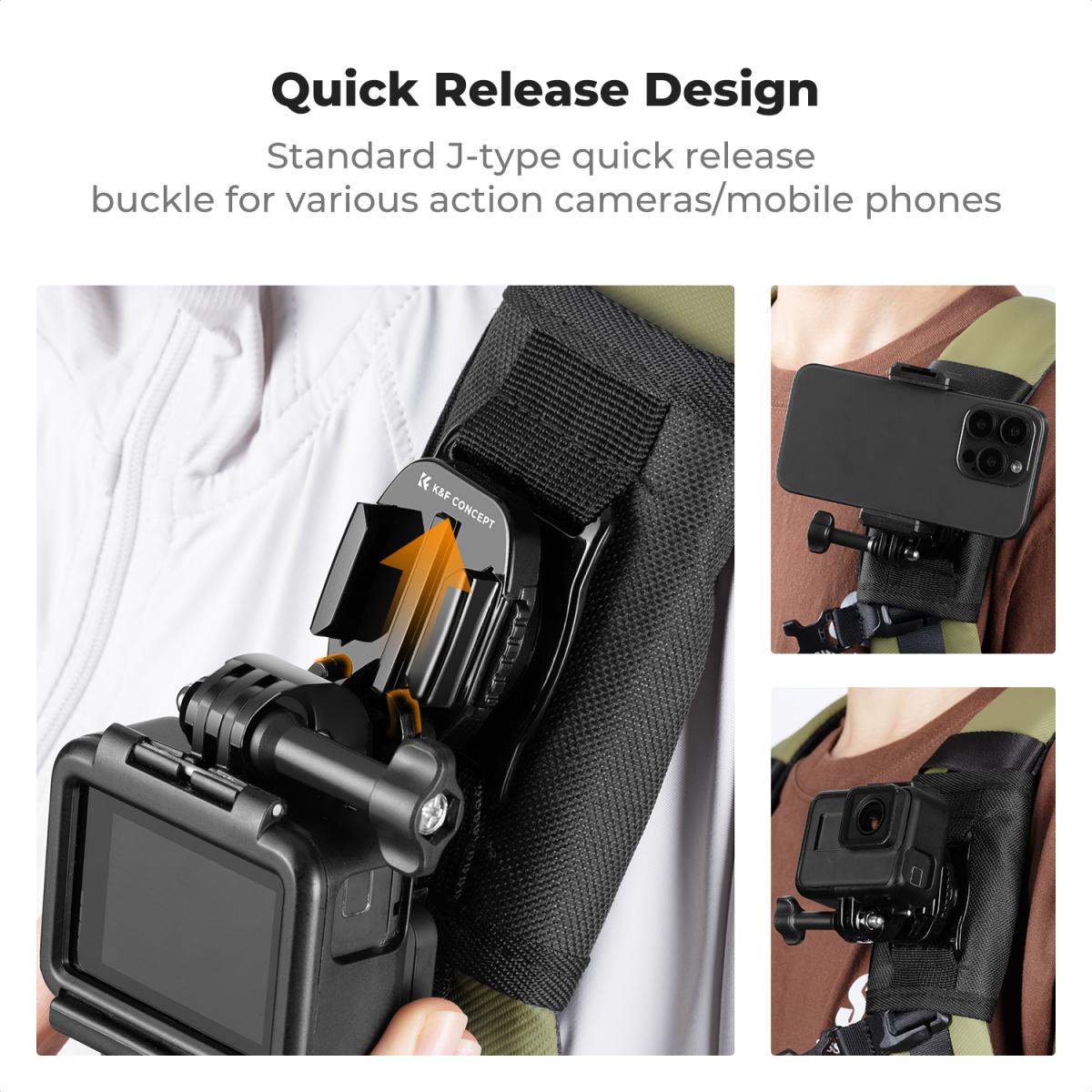 K&F Concept Backpack Belt Shoulder Strap Mount Compatible with GoPro ...