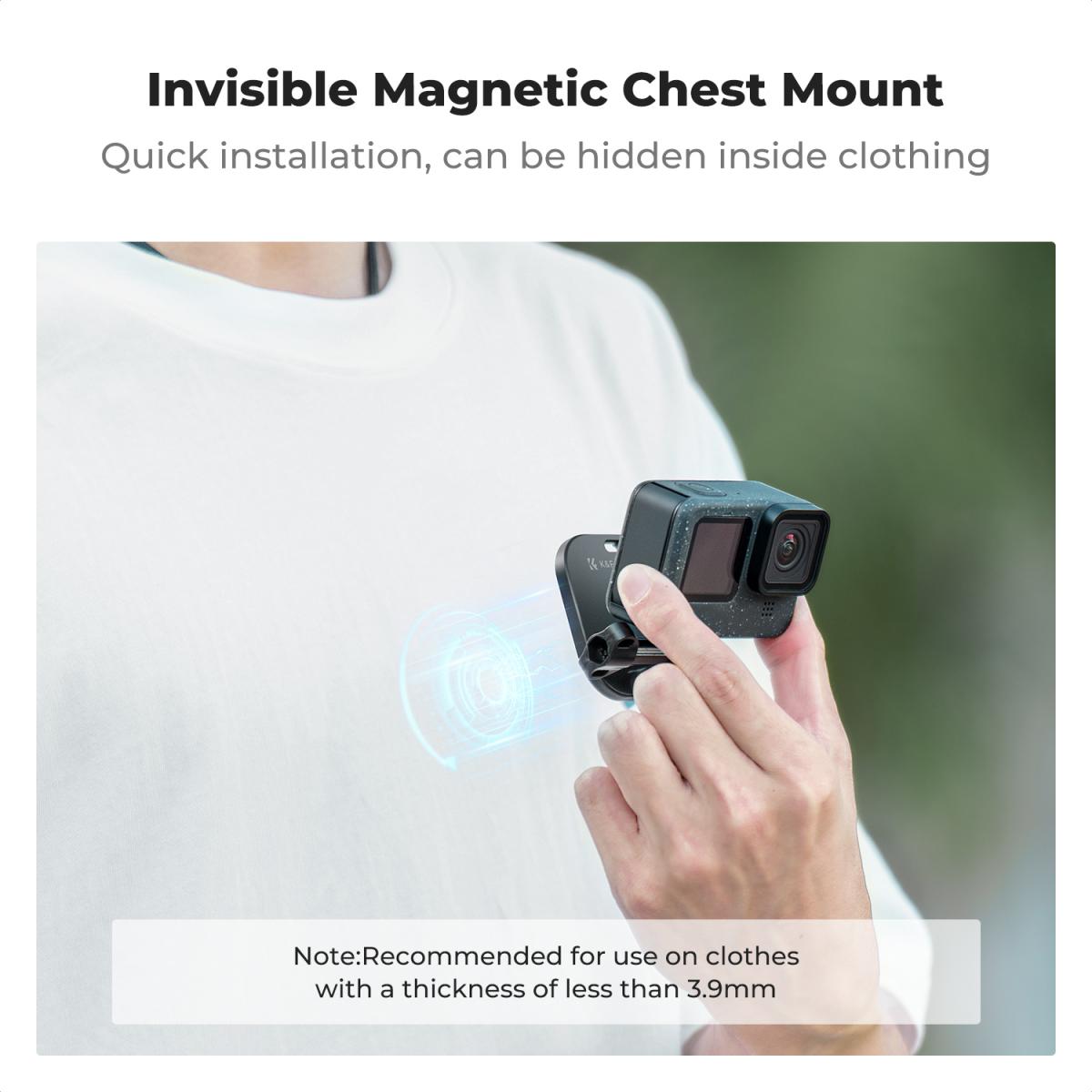 Magnetic Action Camera Chest Mount for GoPro Hero 13/12/11/10/9 Balck ...