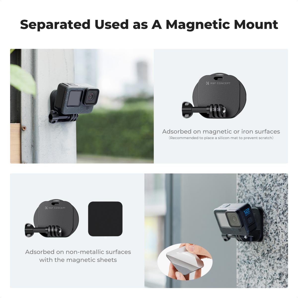 Magnetic Action Camera Chest Mount for GoPro Hero 13/12/11/10/9 Balck ...