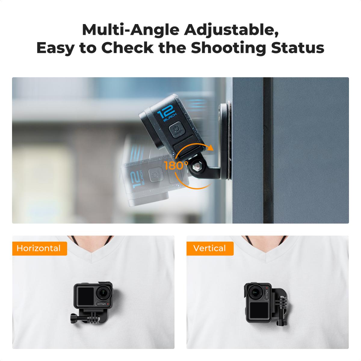 Magnetic Action Camera Chest Mount for GoPro Hero 13/12/11/10/9 Balck ...