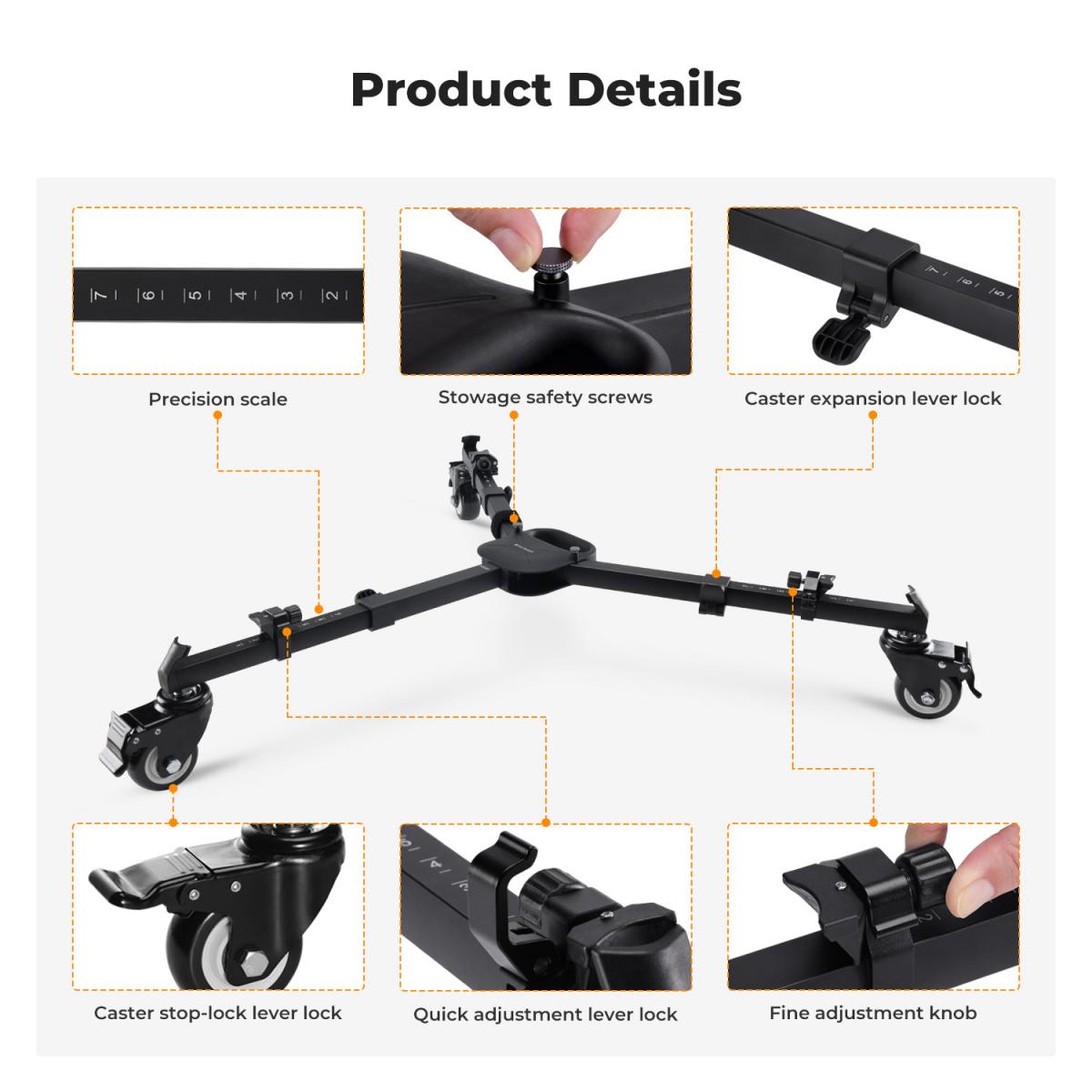 K&F Concept Photography Tripod Dolly - KENTFAITH