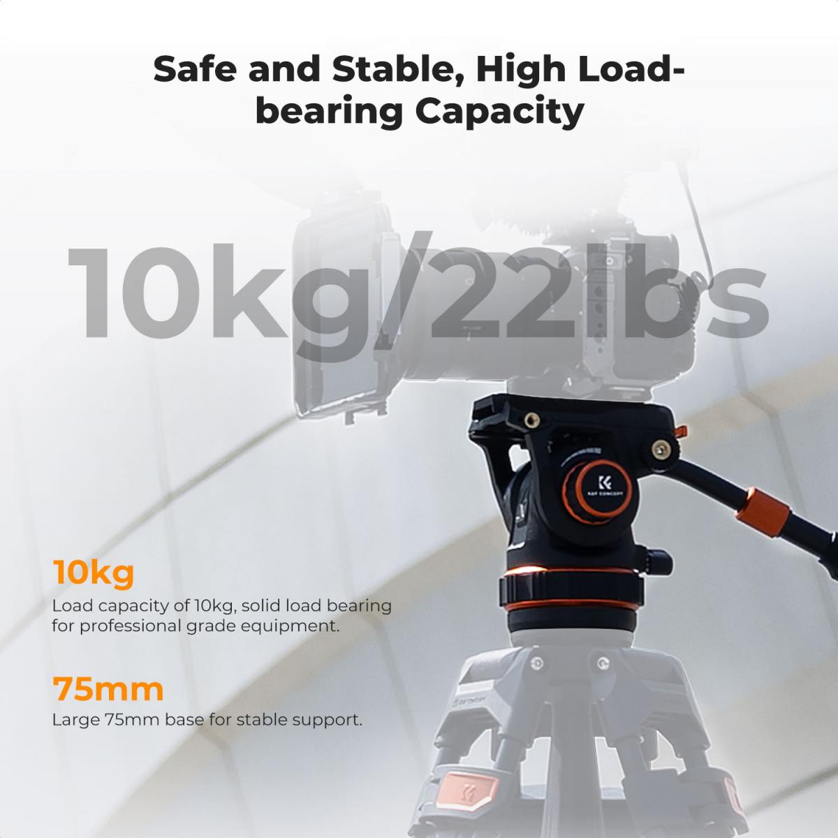 Professional Fluid Head, Silky-Smooth Fluid Head Tripod for Video ...