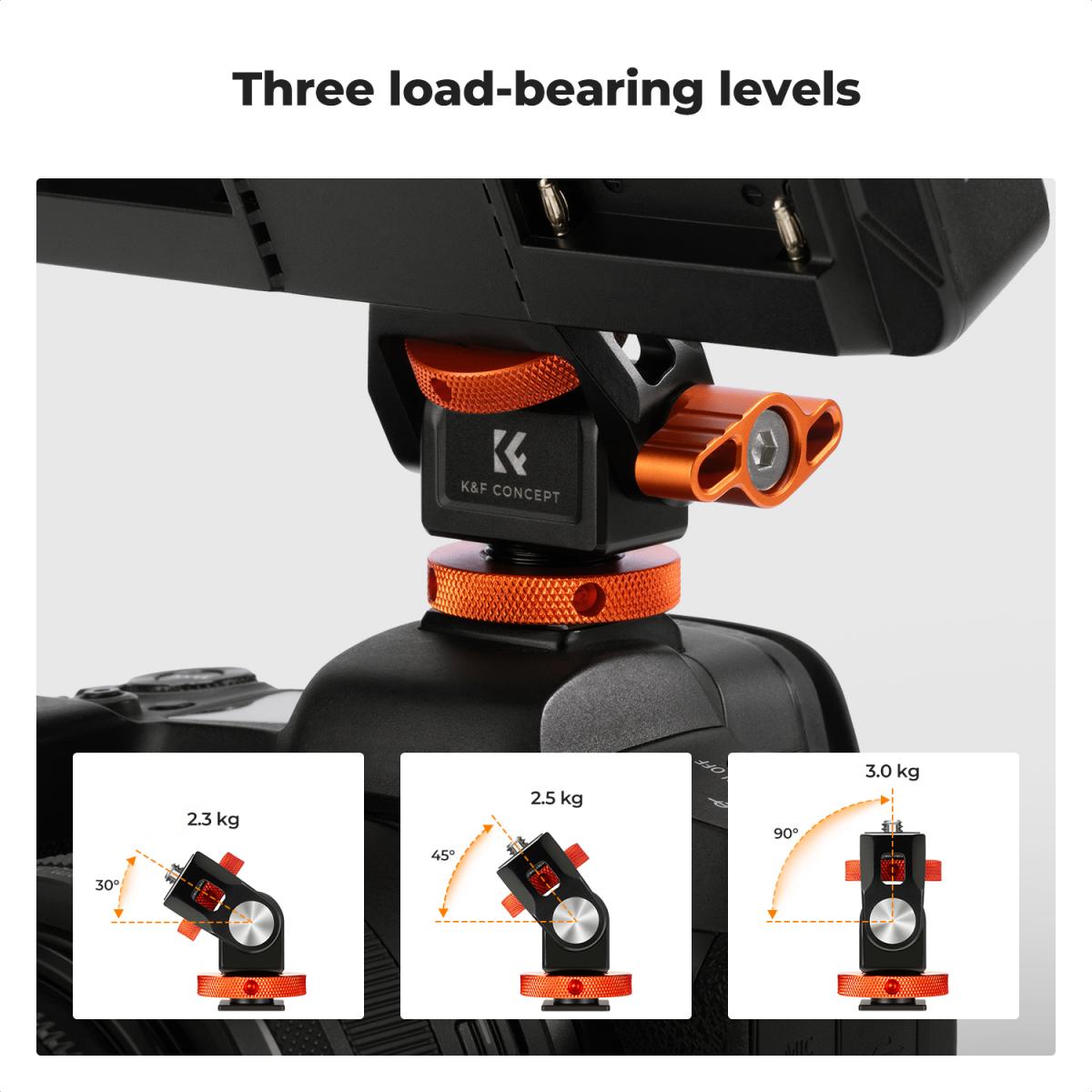 Field Monitor Mount Monitor Holder Swivel and Tilt Adjustable with Cold ...