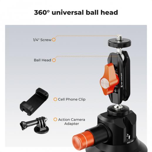 1/4 Inch Screw Ball Head POWRIG Camera Ball Head Mount With 3 Cold-Shoe ...