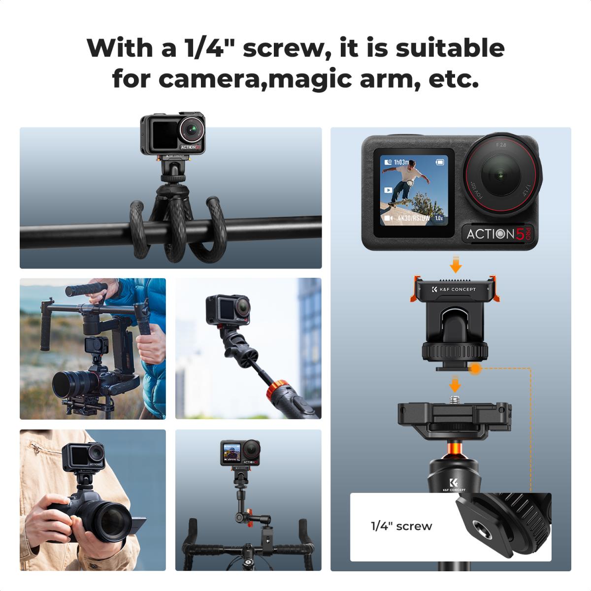 Cold Shoe Action Camera Magnetic Quick Mount Holder - KENTFAITH