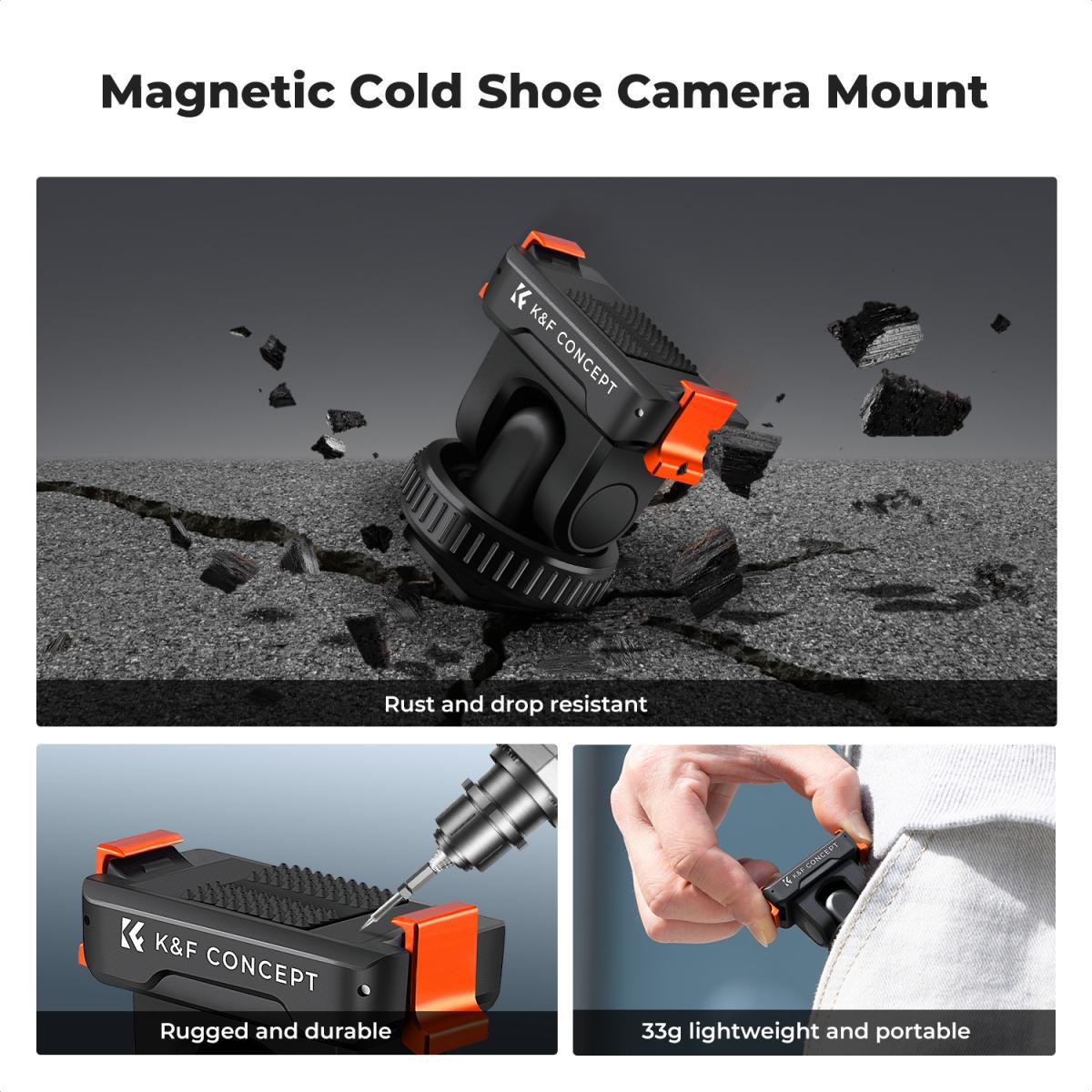 Cold Shoe Action Camera Magnetic Quick Mount Holder - KENTFAITH