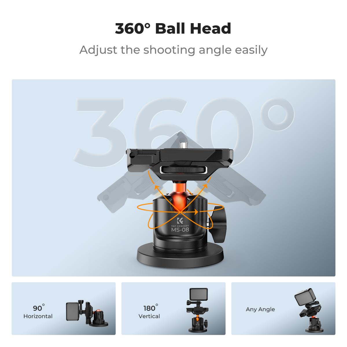 K&F Concept Magnetic Camera Mount Base with Ball Head - KENTFAITH
