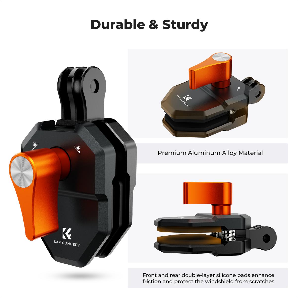 K&F Concept Windshield Mount Clamp for GoPro Hero 13 12 11 10 9 ...