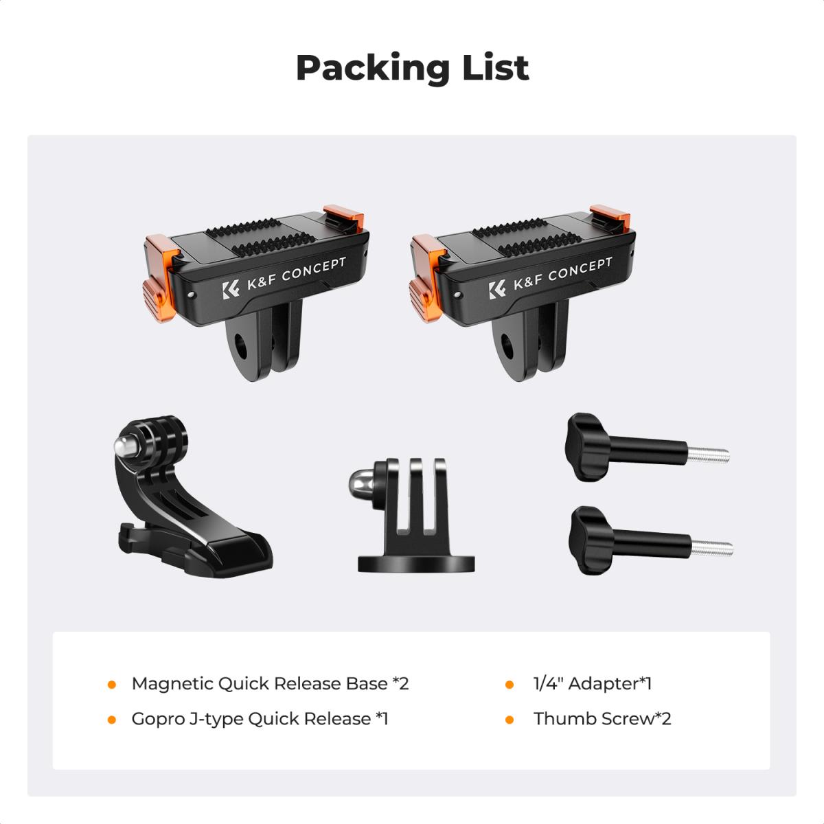 DJI Osmo Action 5 Pro 2 Pack Magnetic Quick Release Adapter Mount - K&F ...
