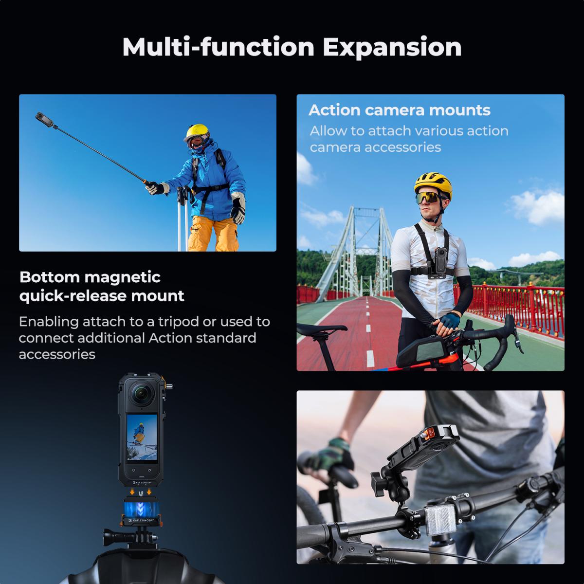 K&F Concept Camera Cage for Insta360 X5, Durable Aluminum Alloy ...