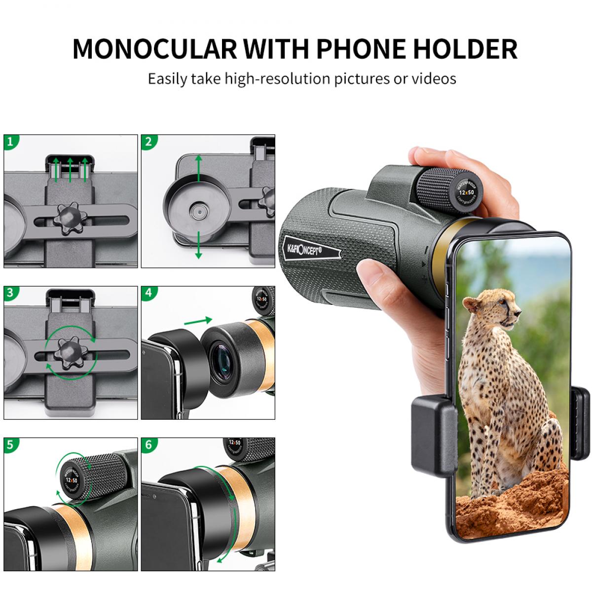 Compact Monocular 12*50 IP65 Waterproof - KENTFAITH