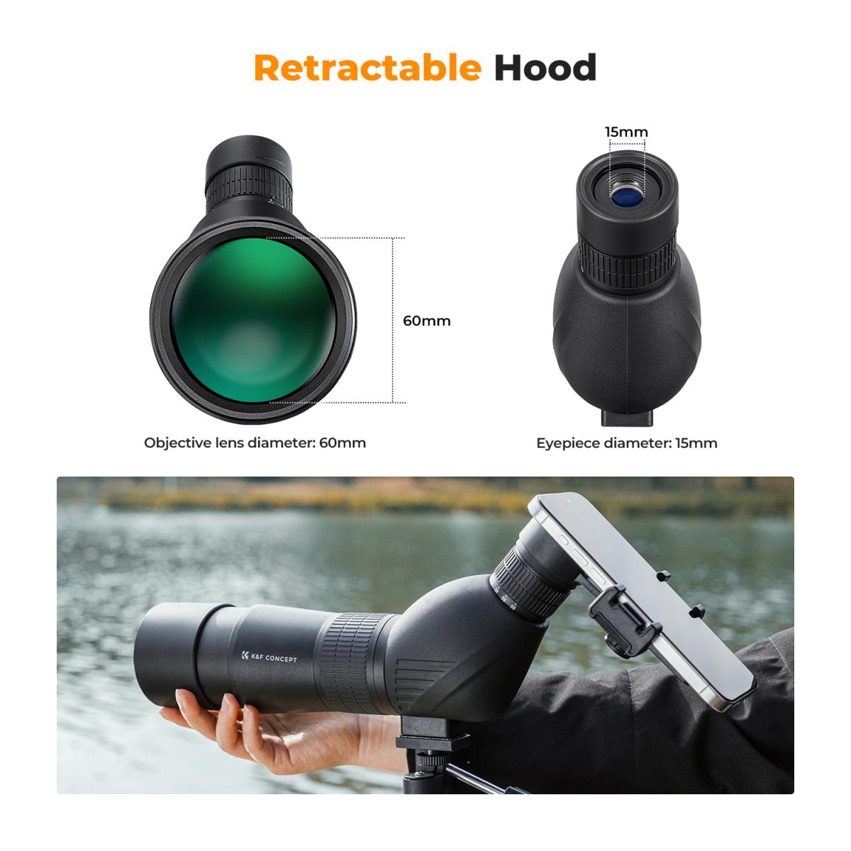 Waterproof Spotting Scope 20-60X60 HD Hunting - KENTFAITH