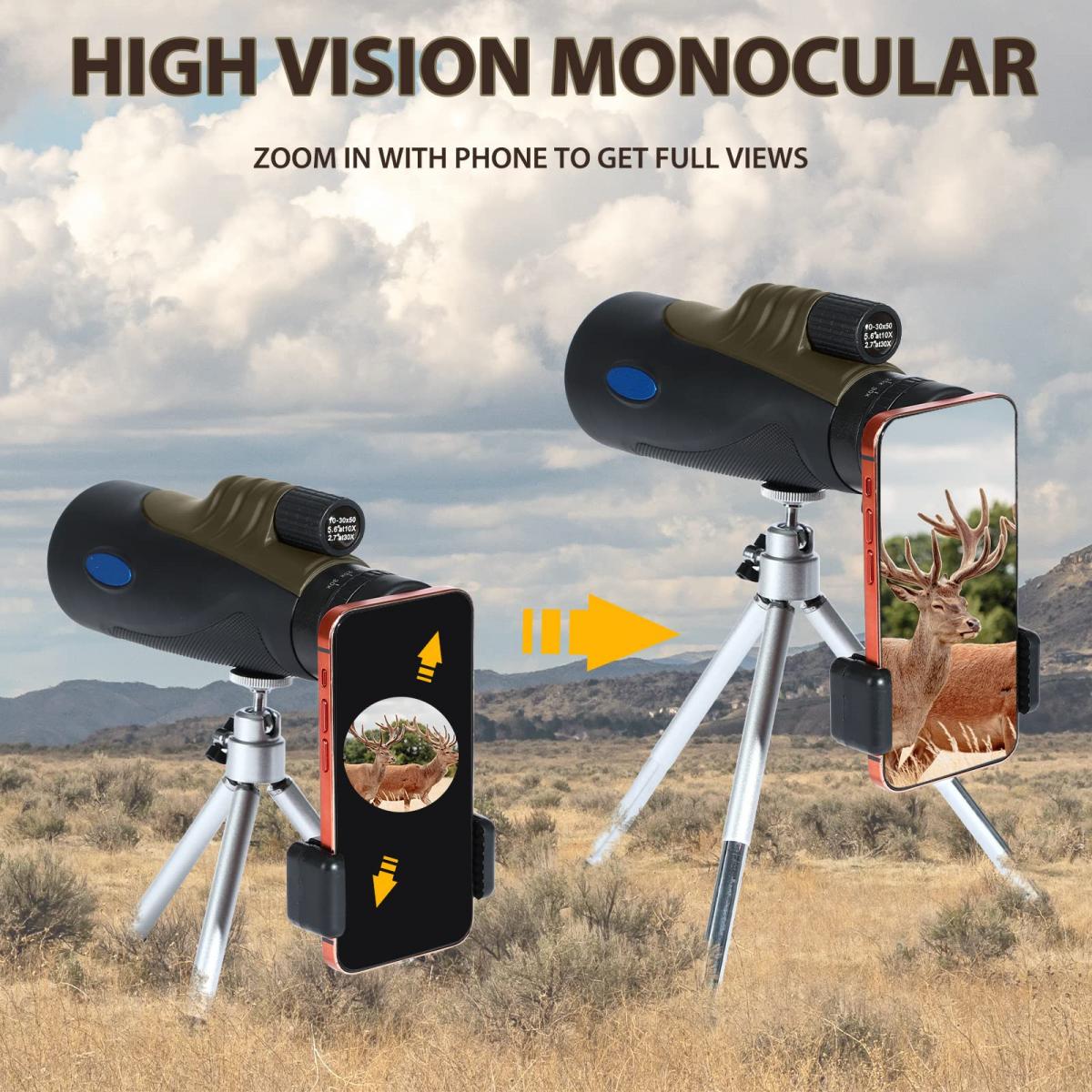 Waterproof Night Vision Monocular 10-30X50 - KENTFAITH