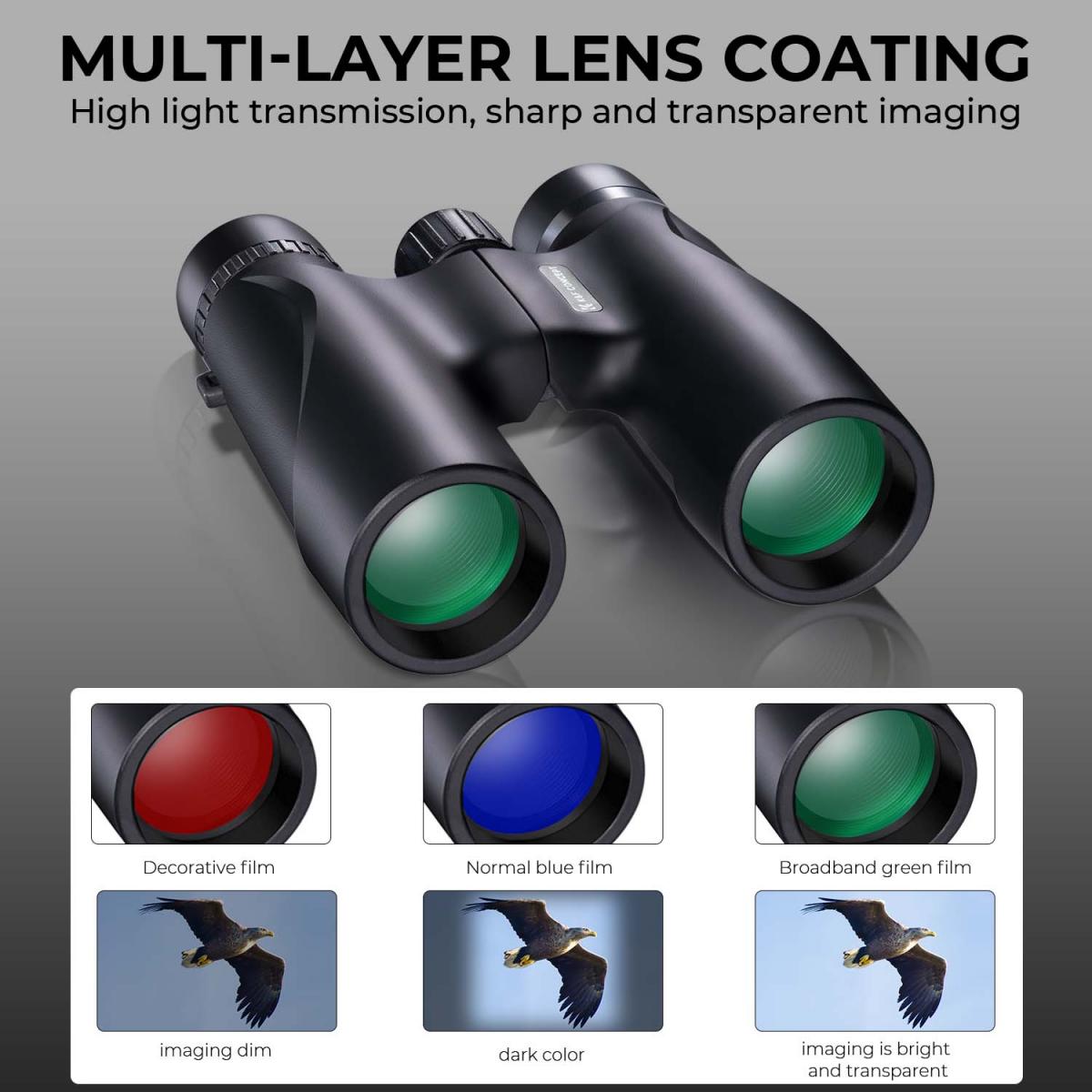 Beginner Bird Watching Binoculars 12X32 Bak4 Ip65 - KENTFAITH