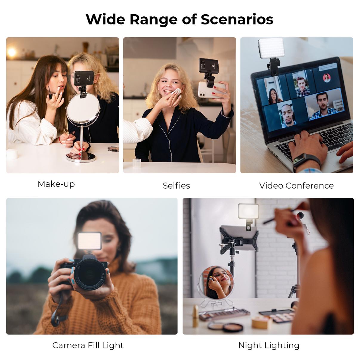 K&F Concept LED Video Light, Clip Fill Light with 4 Color Filter ...