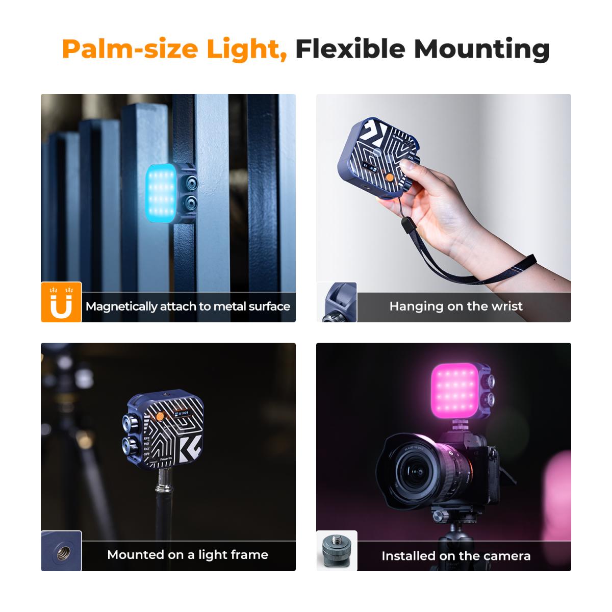 K&F Concept RGB Video Light, 360° Full Color Portable Photography Light ...