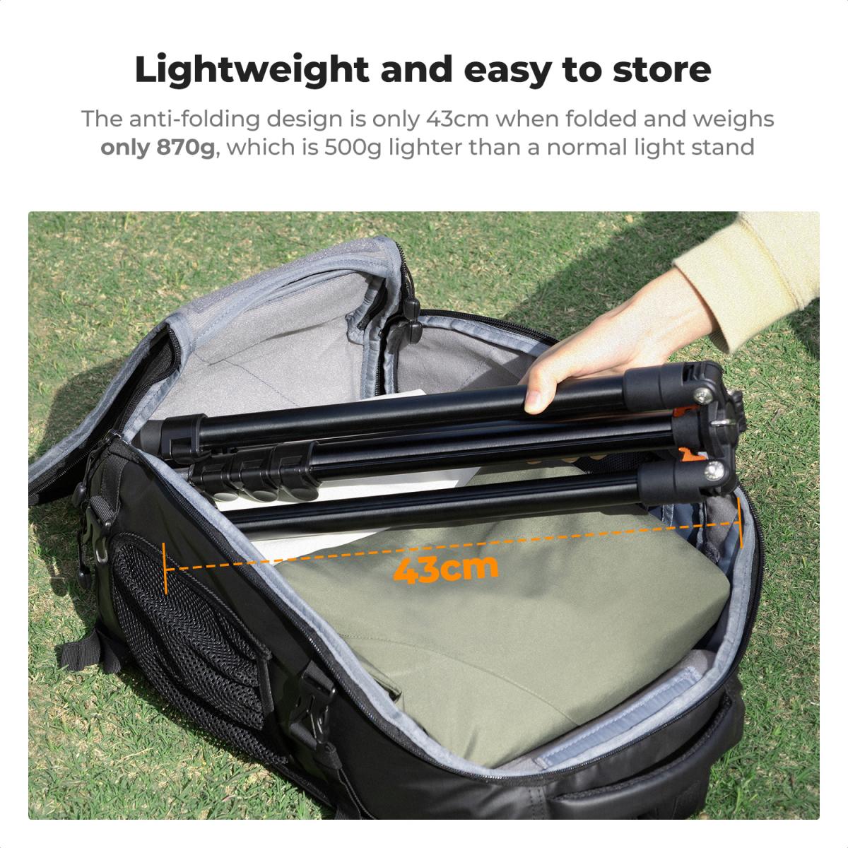 2.0m Aluminum Foldable Light Stand with 1/4" Screw & Bag - KENTFAITH