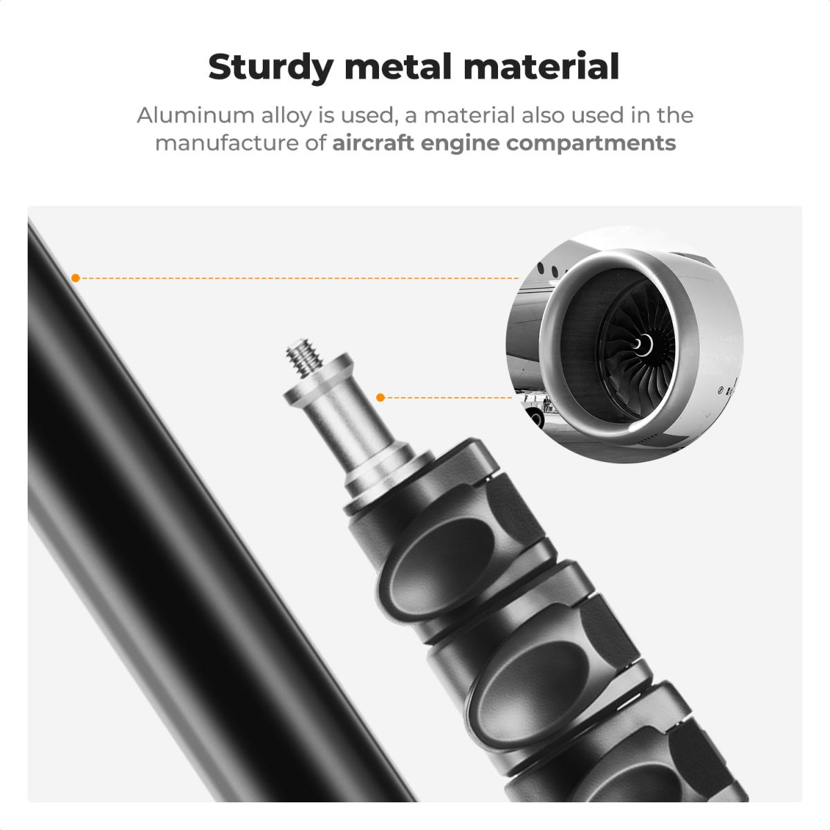 2.0m Aluminum Foldable Light Stand with 1/4" Screw & Bag - KENTFAITH