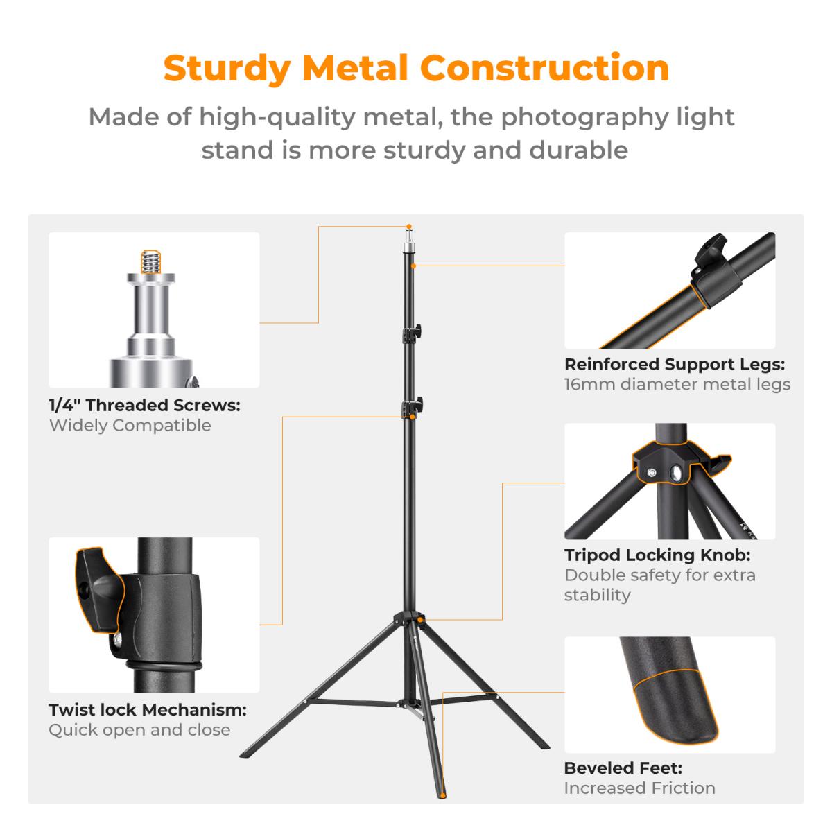 K&F CONCEPT 2m photography light stand - KENTFAITH