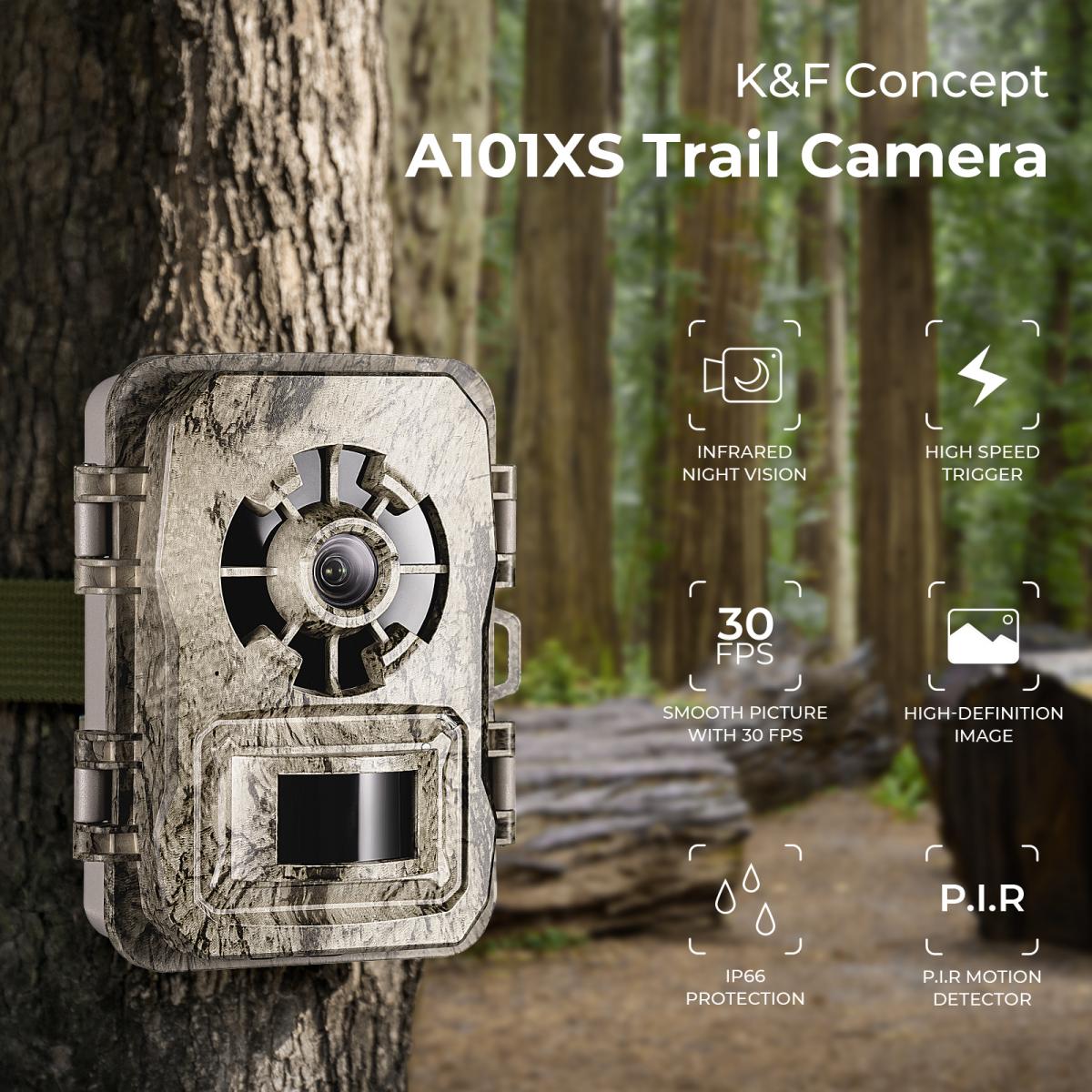 Outdoor Camera With Motion Sensor, 1296P 24Mp | K&F Concept - KENTFAITH