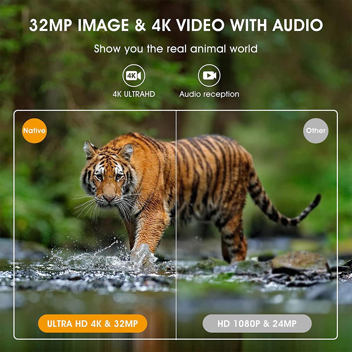 4K 32MP tracking hunting camera, 100° wide-angle motion sensor ...