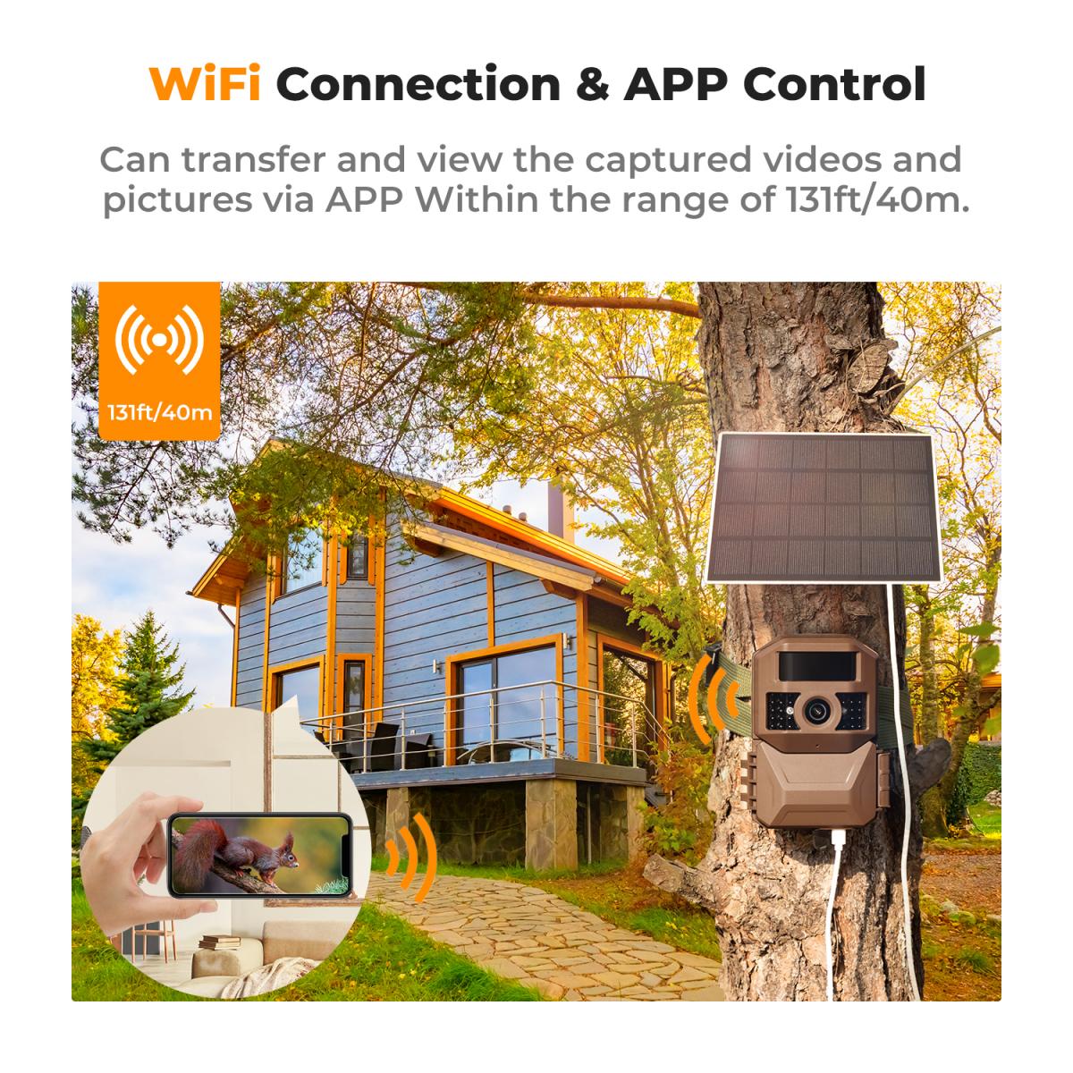 Solar Hd Wifi Camera 48Mp*4K 64G (6000Mah Rechargeable Battery + 3W ...