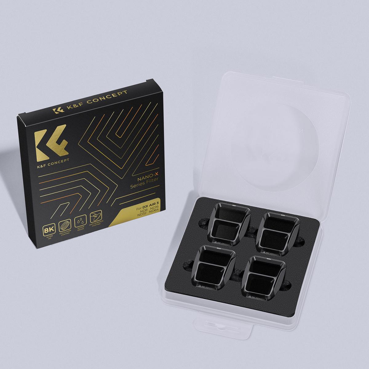 DJI Air 3 ND8+ND16+ND32+ND64 Filter Set | K&F Concept - KENTFAITH