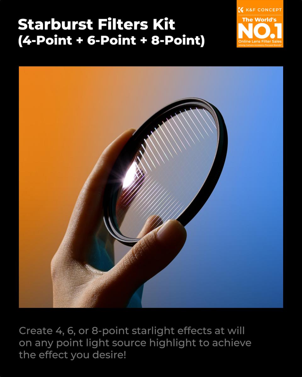 52mm Star Filters 3pcs Set 4+6+8 Points Nano-K Series - KENTFAITH
