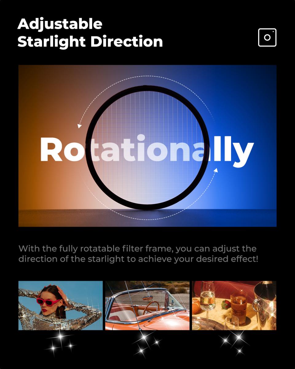 52mm Star Filters 3pcs Set 4+6+8 Points Nano-K Series - KENTFAITH