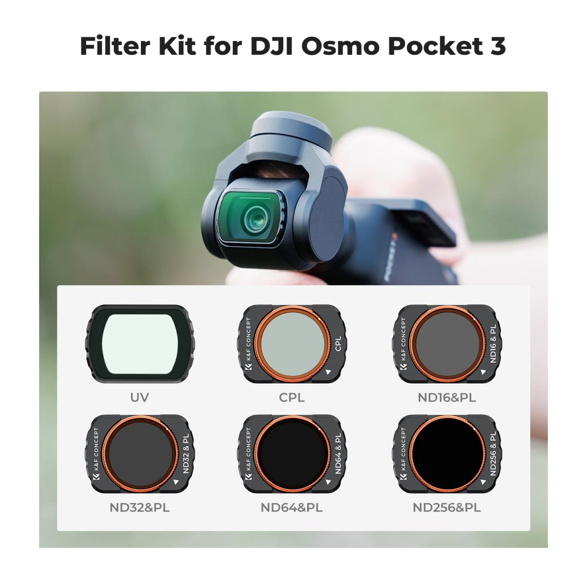 Magnetic UV + CPL + ND Filters for DJI Osmo Pocket 3 - KENTFAITH