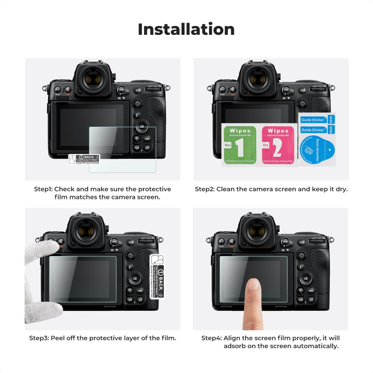 Camera Screen Protector Protector*3 Z9 Z8, 0.3Mm - K&F Concept