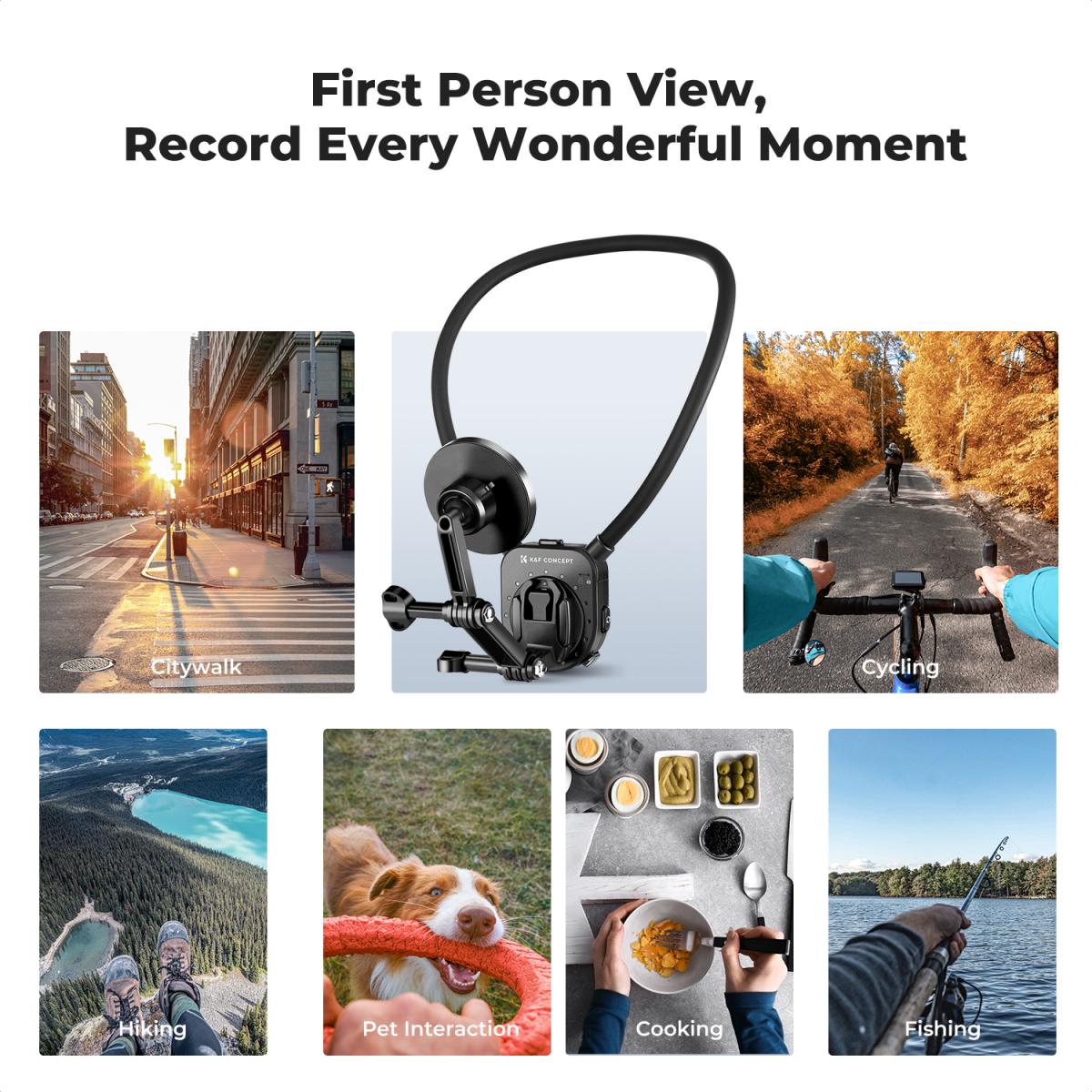 K&F Concept Magnetic Neck Phone Mount for Recording, Hands-Free POV ...