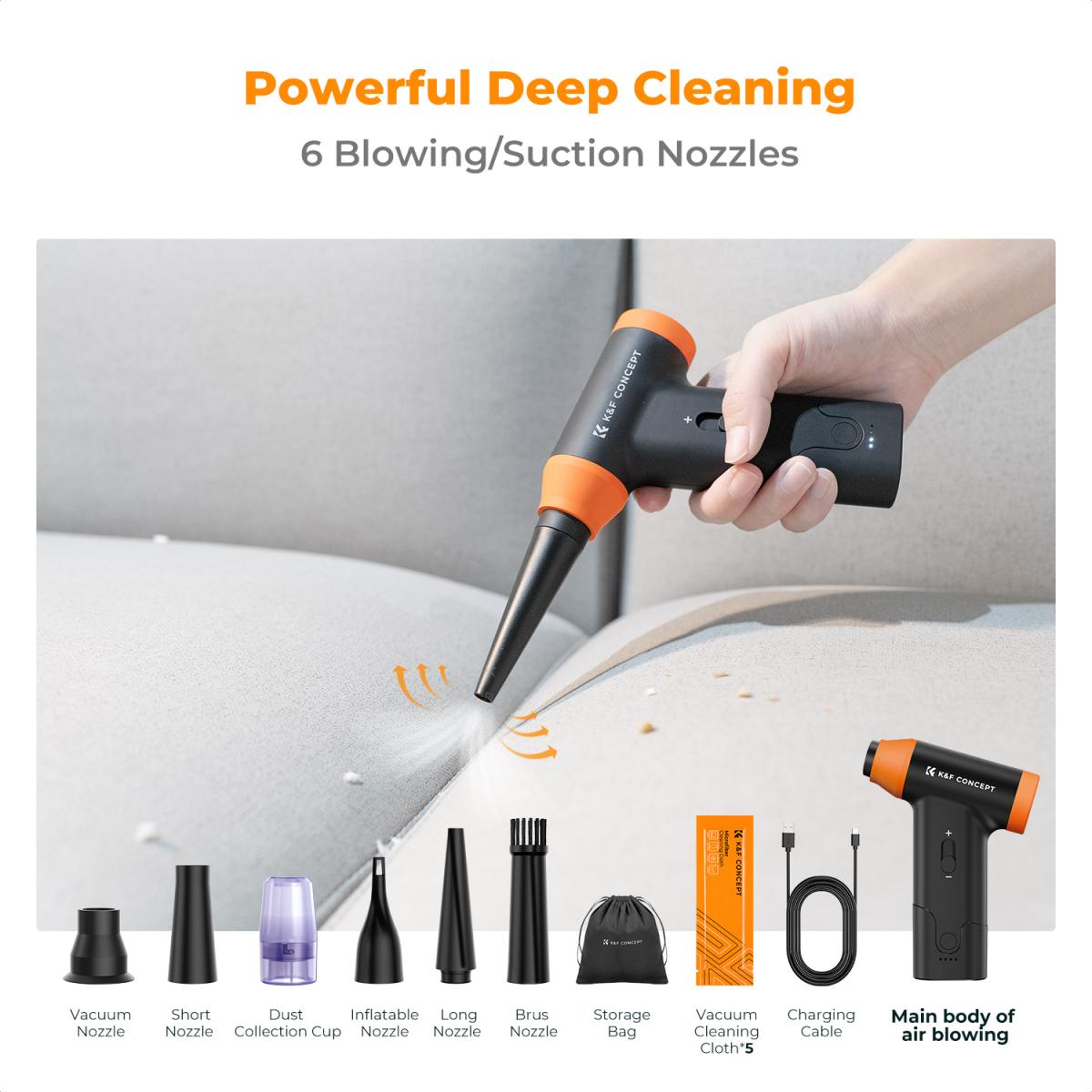 Electric Compressed Air Duster, 14 in 1 K&F Concept - KENTFAITH