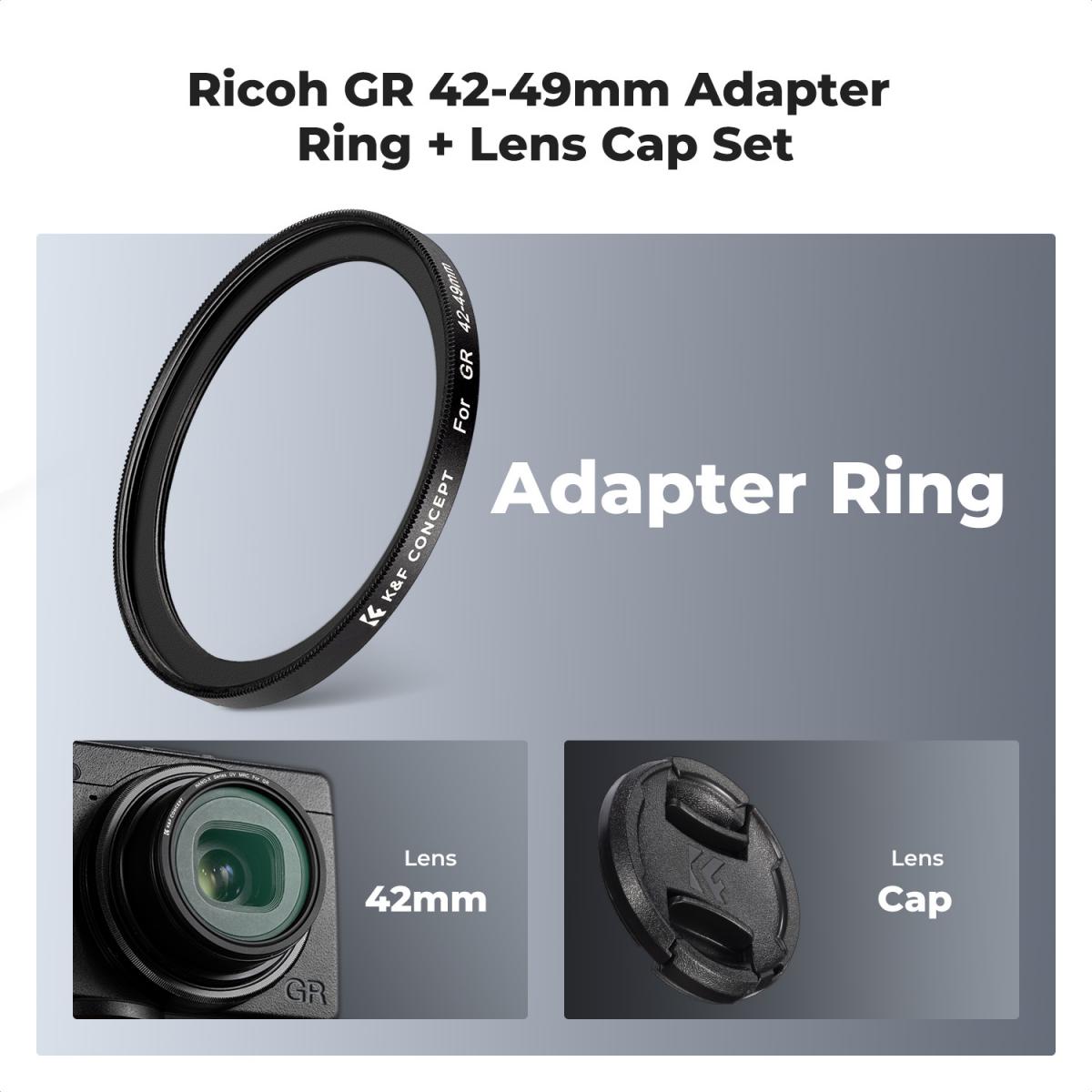 Ricoh Lens Filter Adapter Ring 42-49mm, With Kf 49mm Lens Cover *1 ...