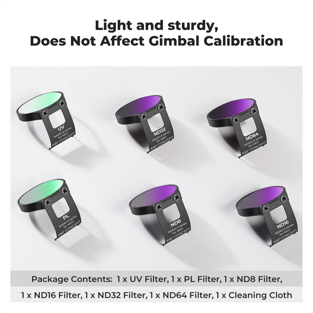 Polarizer Nd Filter Drone, 6-Pack Uv+Cpl+Nd8+ - KENTFAITH