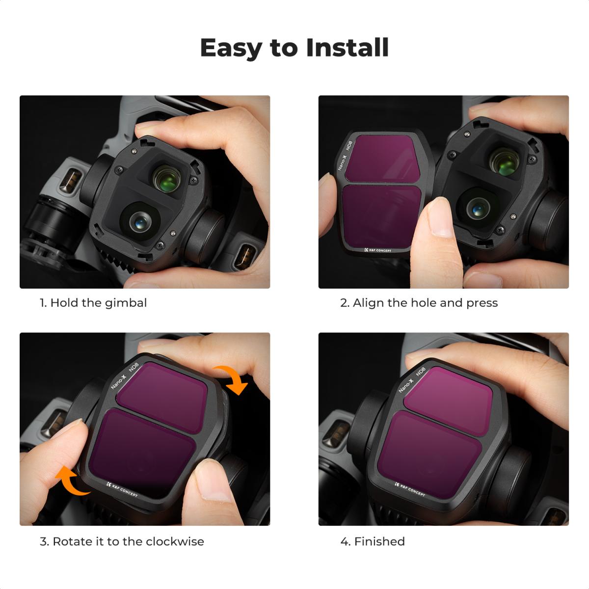 K&F Concept 3Pack ND PL Filter Set for DJI Air 3S, CPL + ND8 + ND16 ...