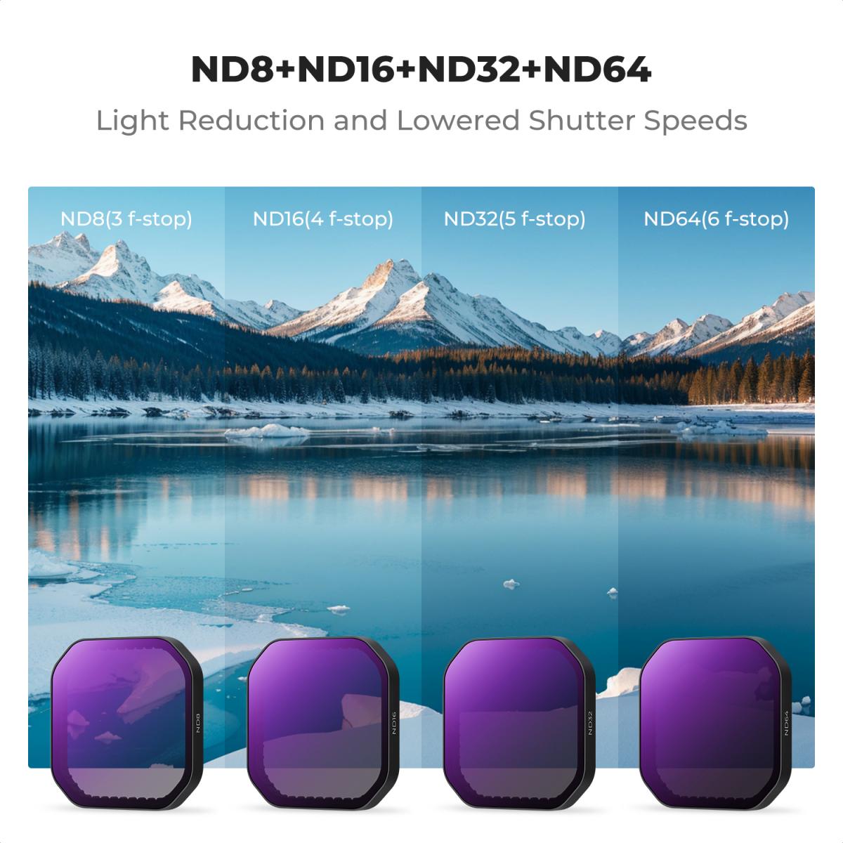 Insta360 Ace Pro 2 ND8 + ND16 + ND32 + ND64 4 Pack Neutral Density ...